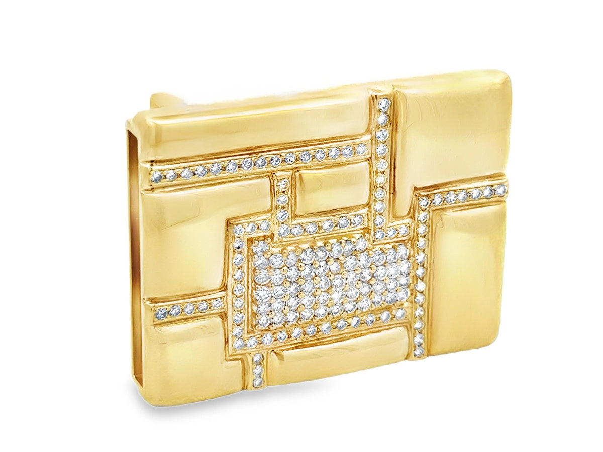 Shop Mens Diamond Belt Buckle in 18K Gold | Solitaire Jewelers ...