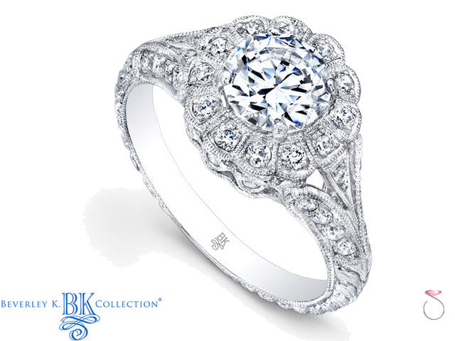 Beverley K Halo Vintage Engagement Ring | Solitaire Jewelers ...