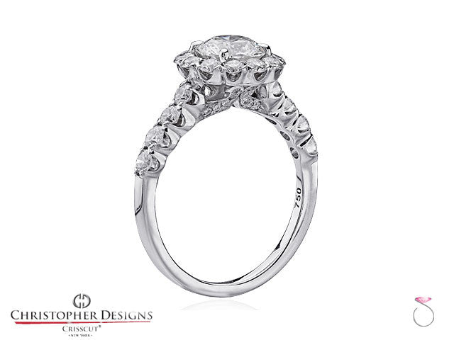 Christopher Designs Halo Engagement Ring | Solitaire Jewelers ...
