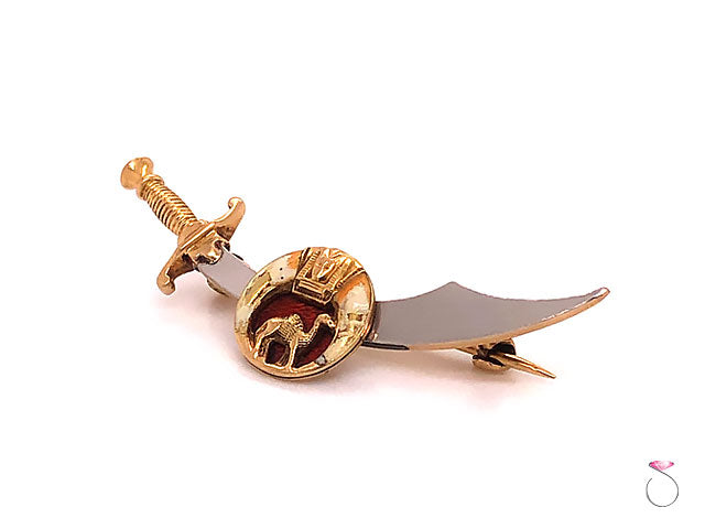 Shop Vintage Shriners Masonic Enamel Sword Gold Brooch – SOLITAIRE JEWELERS