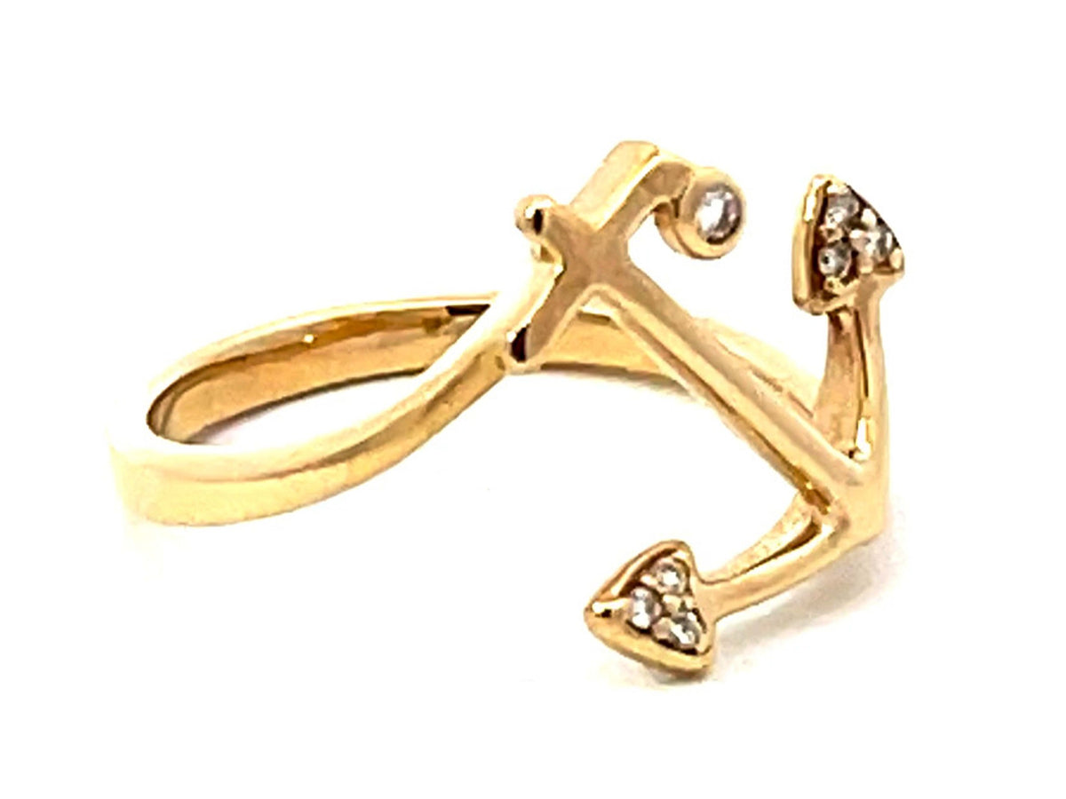 Nahoku Diamond Anchor Ring in 14K Gold | Solitare Jewelers – SOLITAIRE ...