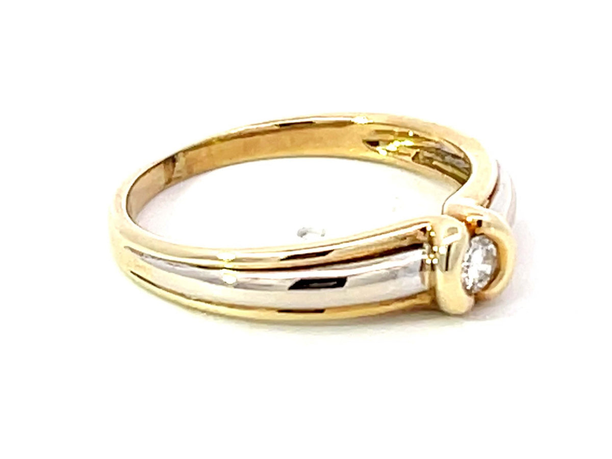 Solitaire Diamond Two Toned Ring in 14K Gold – SOLITAIRE JEWELERS