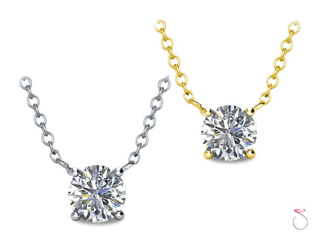 Timeless Brilliance: Diamond Solitaire Pendant 1/4ct on Gold Chain ...