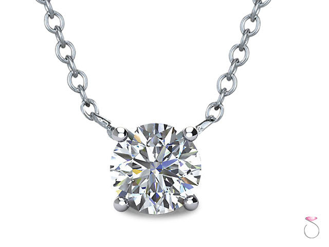 Timeless Brilliance: Diamond Solitaire Pendant 1/4ct on Gold Chain ...